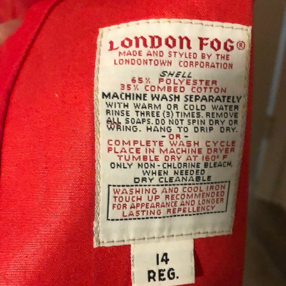 London Fog | Jackets & Coats | Vintage Red Raspberry Raincoat 98s ...
